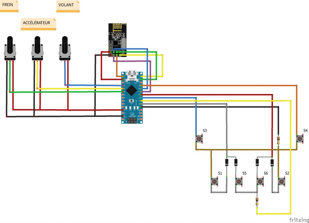 Volant – Pédales et ARDUINO – EspaceRM