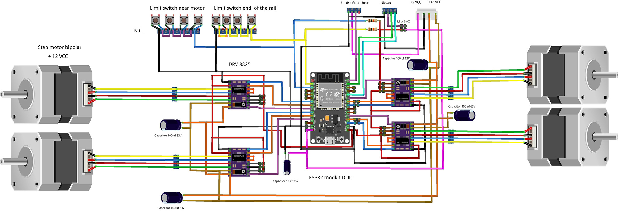Plaquette pour contrôler quatre moteurs pas à pas avec un ESP32 – EspaceRM