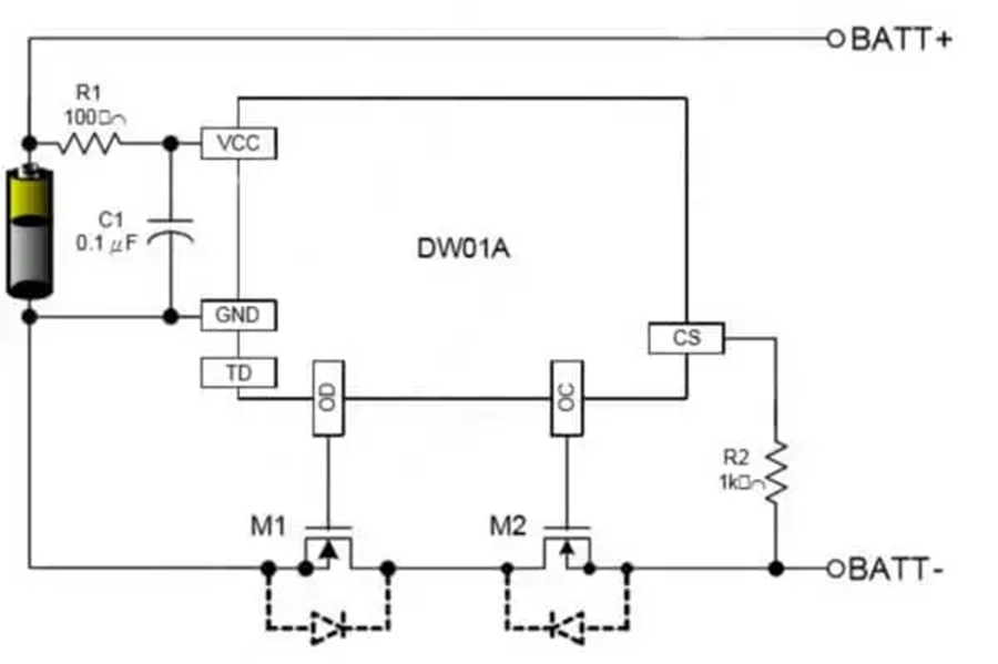 Puce de protection de batterie DW01A – EspaceRM